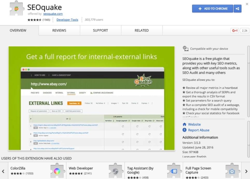 Mozbar Seoquake SEO Browser Extensions - Hang Ten SEO